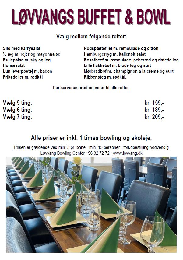 TILBUD-Buffet frokost – Løvvang Bowling Center
